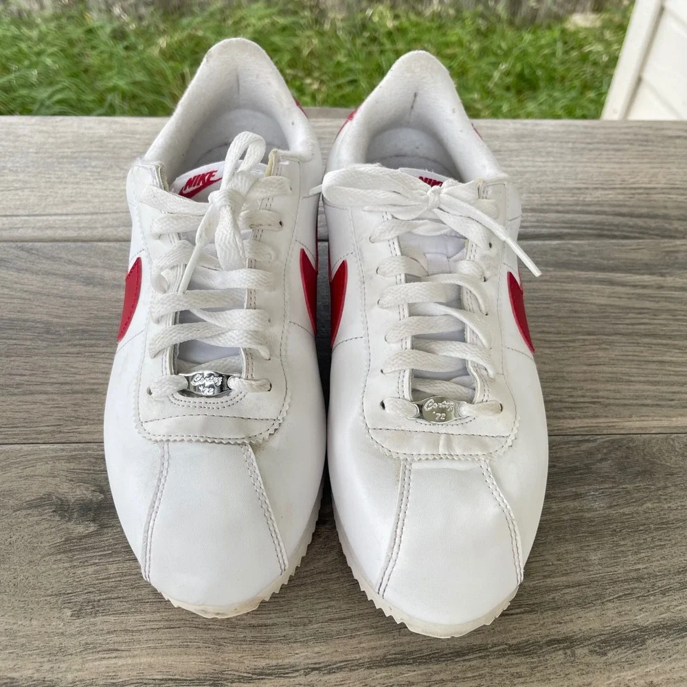 Nike | Shoes | Nike Cortez Basic Running Shoes Men 5 White Leather ...